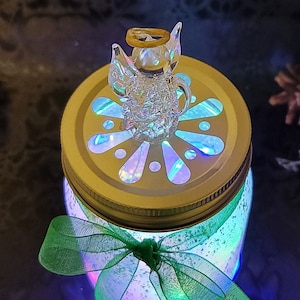 Glass Angel Jar Light, Christmas Angel Jar, Crystal Angel Topper, Angel ...