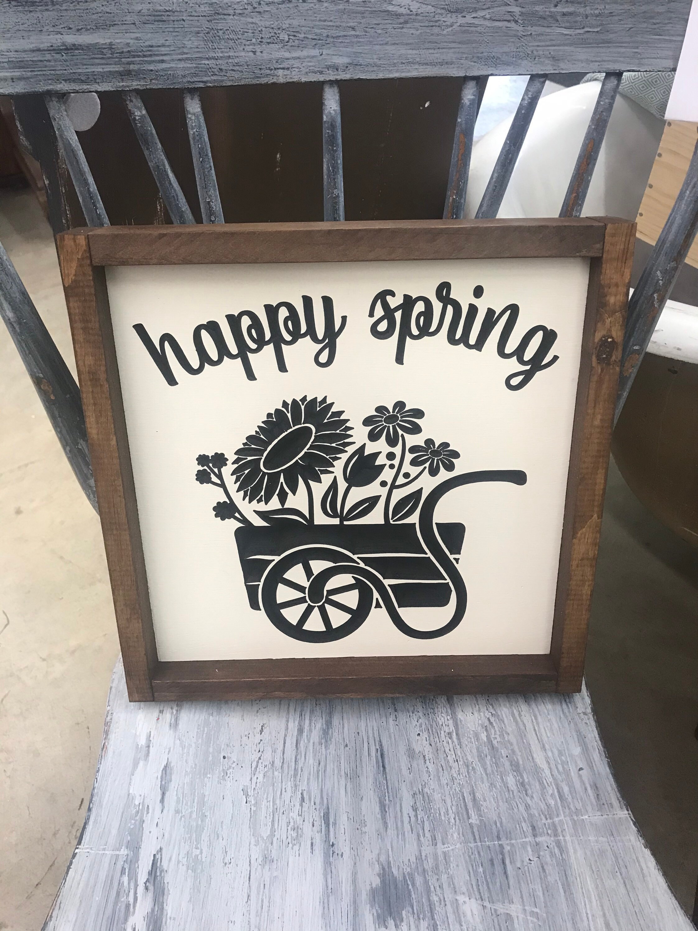 Happy Spring Sign - Etsy