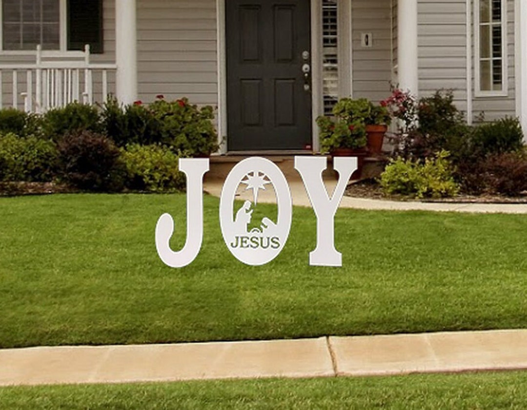 Joy Christmas Sign Nativity Christmas Yard Art Joy Sign Nativity Scene ...