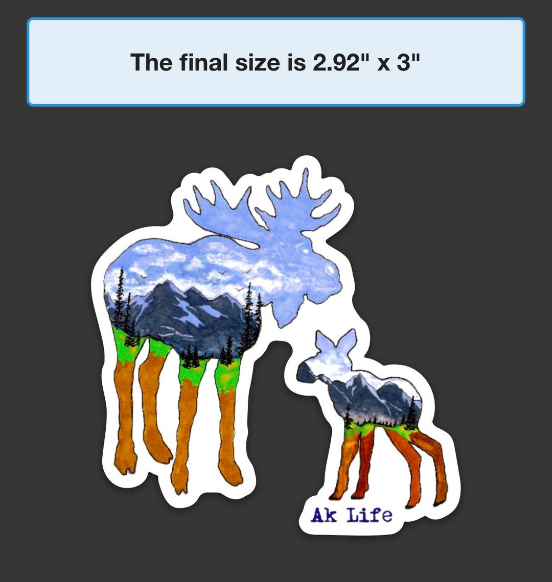 Momma Moose Vinyl Sticker - Etsy