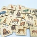 Montessori Wooden Safari Animals Matching Cards/ Bilingual French Wood ...