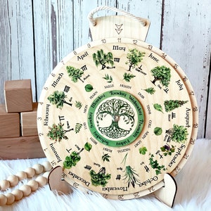 Wooden Wheel of the Year, Celtic Tree Calendar, Wooden Perpetual ...