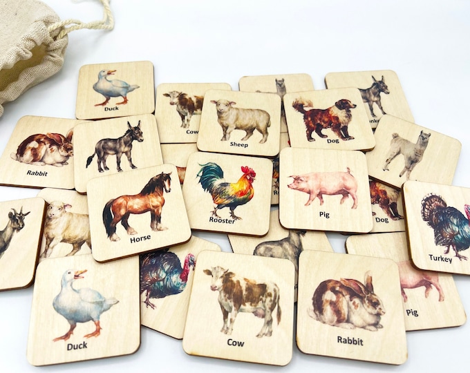 Wooden Memory Game - Chicken Breed Hen Rooster Match - Etsy