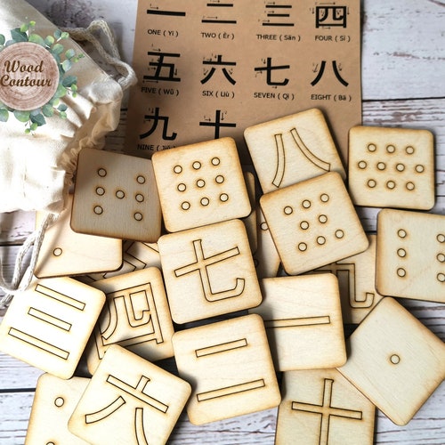 Wooden Chinese Number Memory Game/ Montessori Toy/ Chinese | Etsy