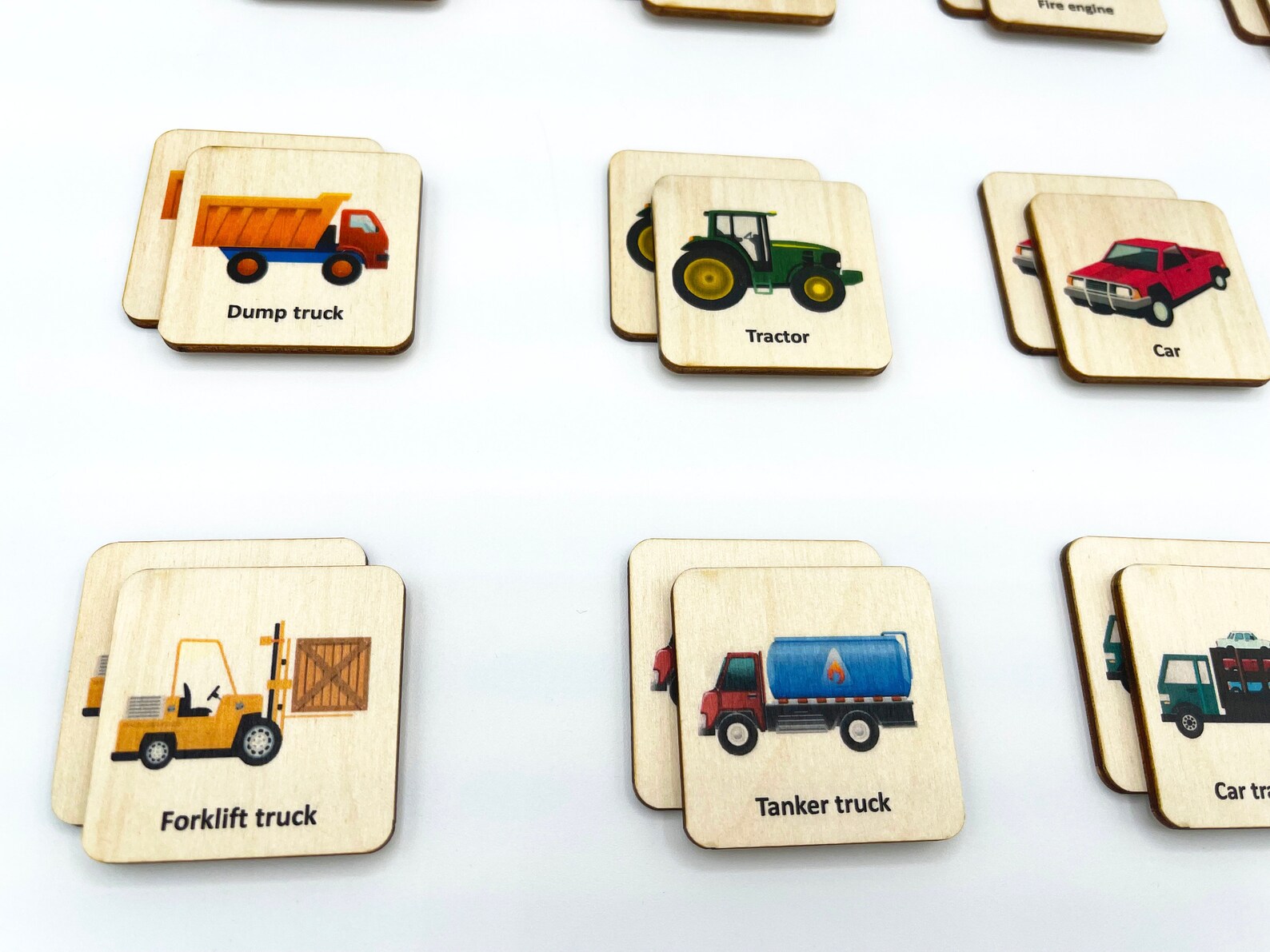 Wooden Car Truck Memory Game Montessori Toys Vehicles - Etsy