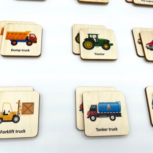 Wooden Car Truck Memory Game Montessori Toys Vehicles - Etsy