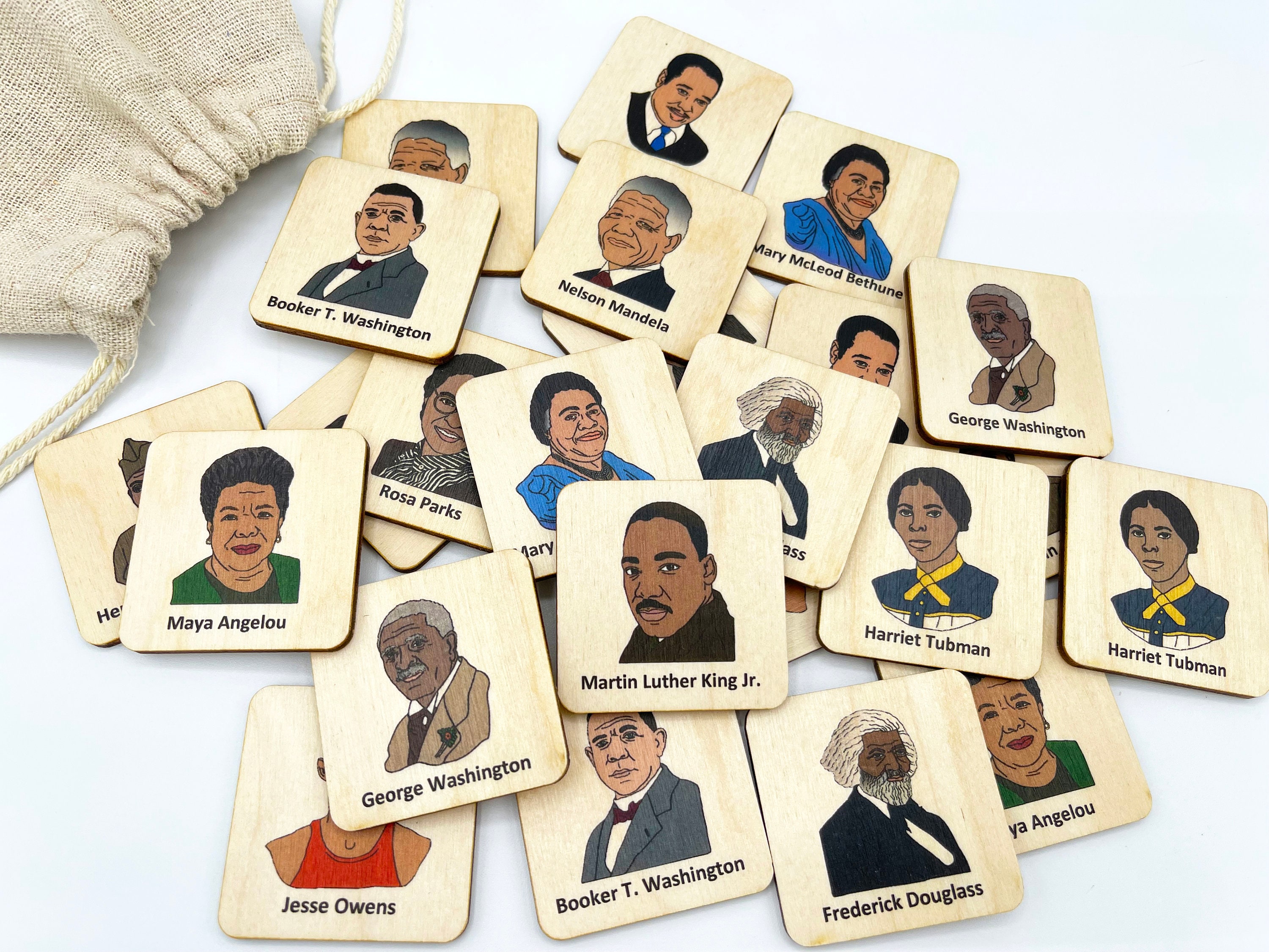 Montessori Wooden Black History Cards/ Black History Month | Etsy