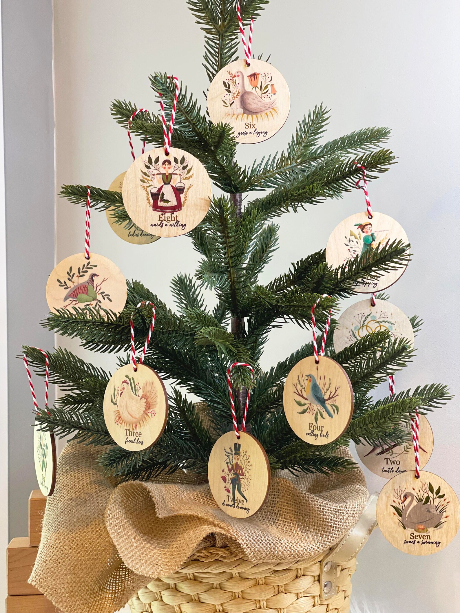 12 Days of Christmas Ornaments, Countdown Christmas Tag, Holiday ...