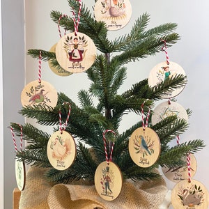 12 Days of Christmas Ornaments, Countdown Christmas Tag, Holiday ...