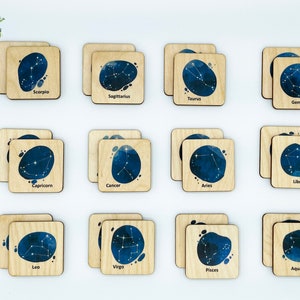 Montessori Wooden Constellation Memory Game / Constellations Wood ...