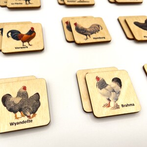 Wooden Chicken Memory Game, Montessori Toys, Wood Animals Matching ...