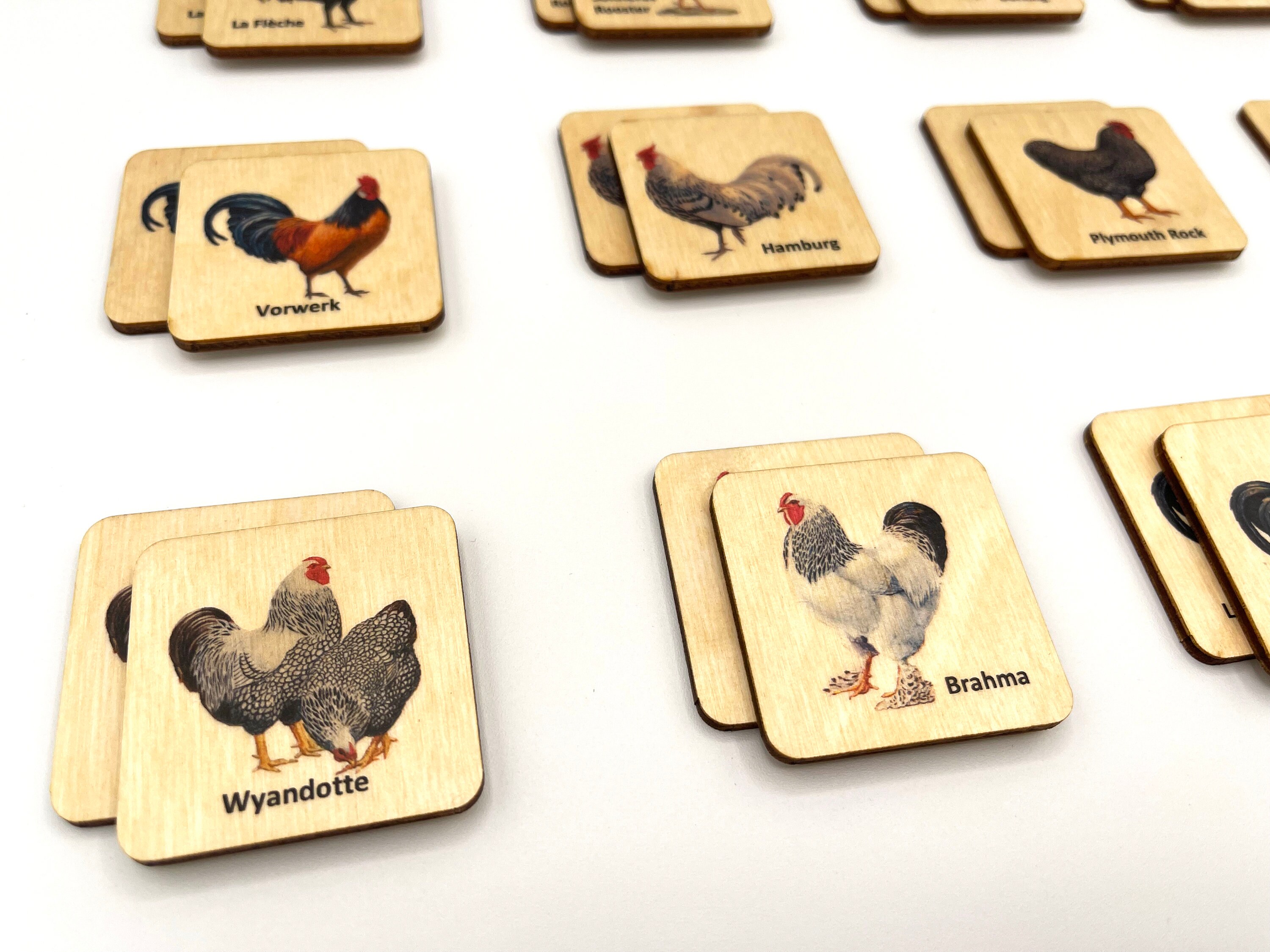 Wooden Chicken Memory Game Montessori Toys Wood Animals | Etsy