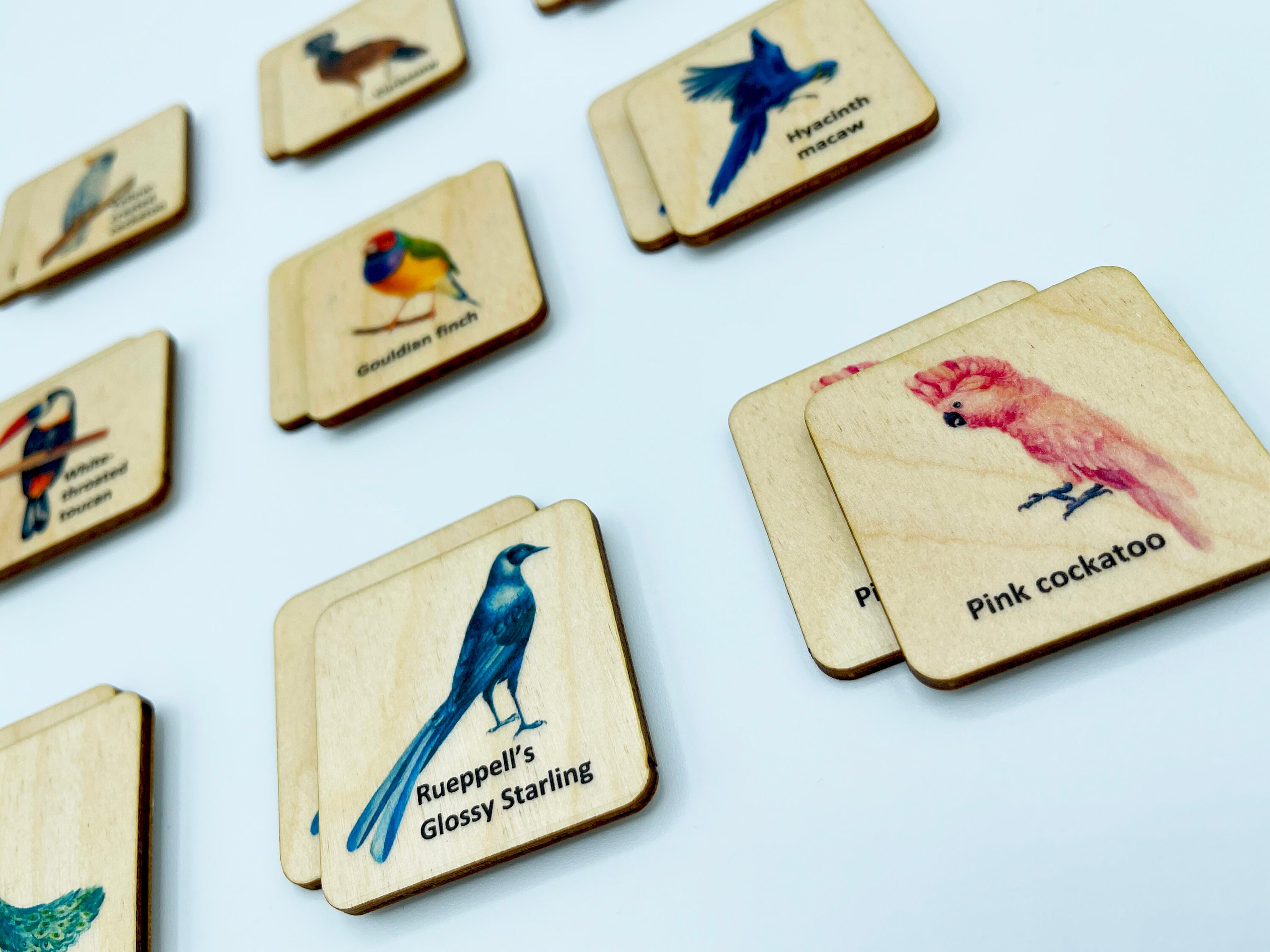 Wooden Birds Memory Game Montessori Toys Wood Animals | Etsy