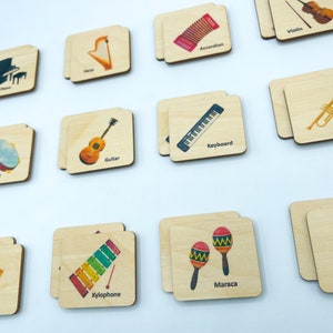 Montessori Wooden Music Instruments Matching Cards, Homeschool Music ...