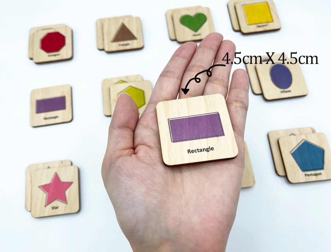 Montessori Wooden Geometric Shapes Matching Cards/ Homeschool ...