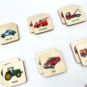 Wooden Car Truck Memory Game Montessori Toys Vehicles - Etsy