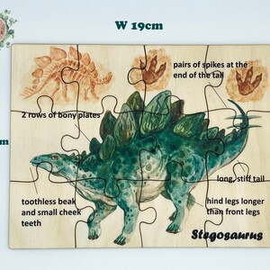 Montessori Wooden Dinosaur Anatomy Puzzle/ Homeschool Kindergarten ...