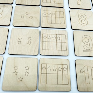 Wooden Ten Frame Numbers Cards, Montessori Counting Numbers Activity ...