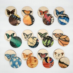 Montessori Wooden Butterfly Pattern Matching Game/ Homeschool Learning ...