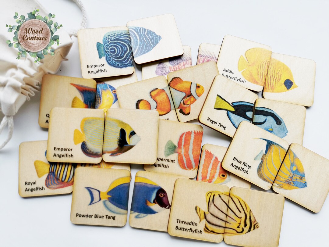 Montessori Wooden Tropical Fish Ocean Puzzle Game/ Homeschool Preschool ...