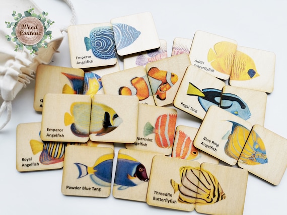 Montessori Wooden Tropical Fish Ocean Puzzle Game/ Homeschool | Etsy