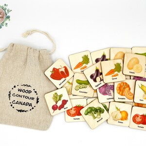 Montessori Wooden Vegetables Matching Cards/homeschool - Etsy