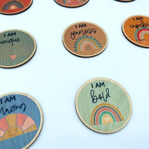 Wooden Boho Rainbow Affirmation Cards/ Affirmation Station Classroom ...