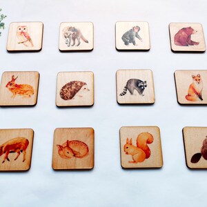 Wood Forest Animals Memory Game/ Montessori Matching Cards - Etsy