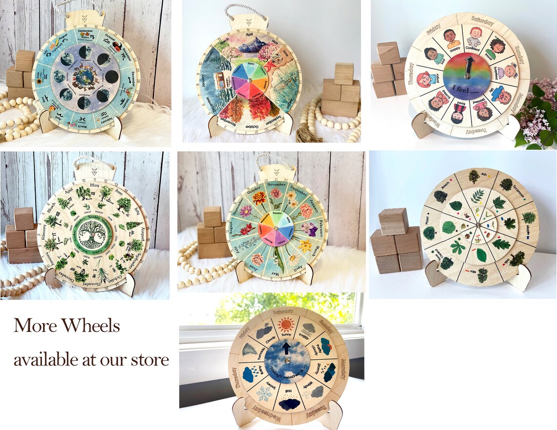 Wooden Wheel of the Year, Celtic Tree Calendar, Wooden Perpetual ...
