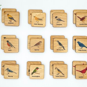 Wooden Birds Memory Game Montessori Toys Wood Animals | Etsy
