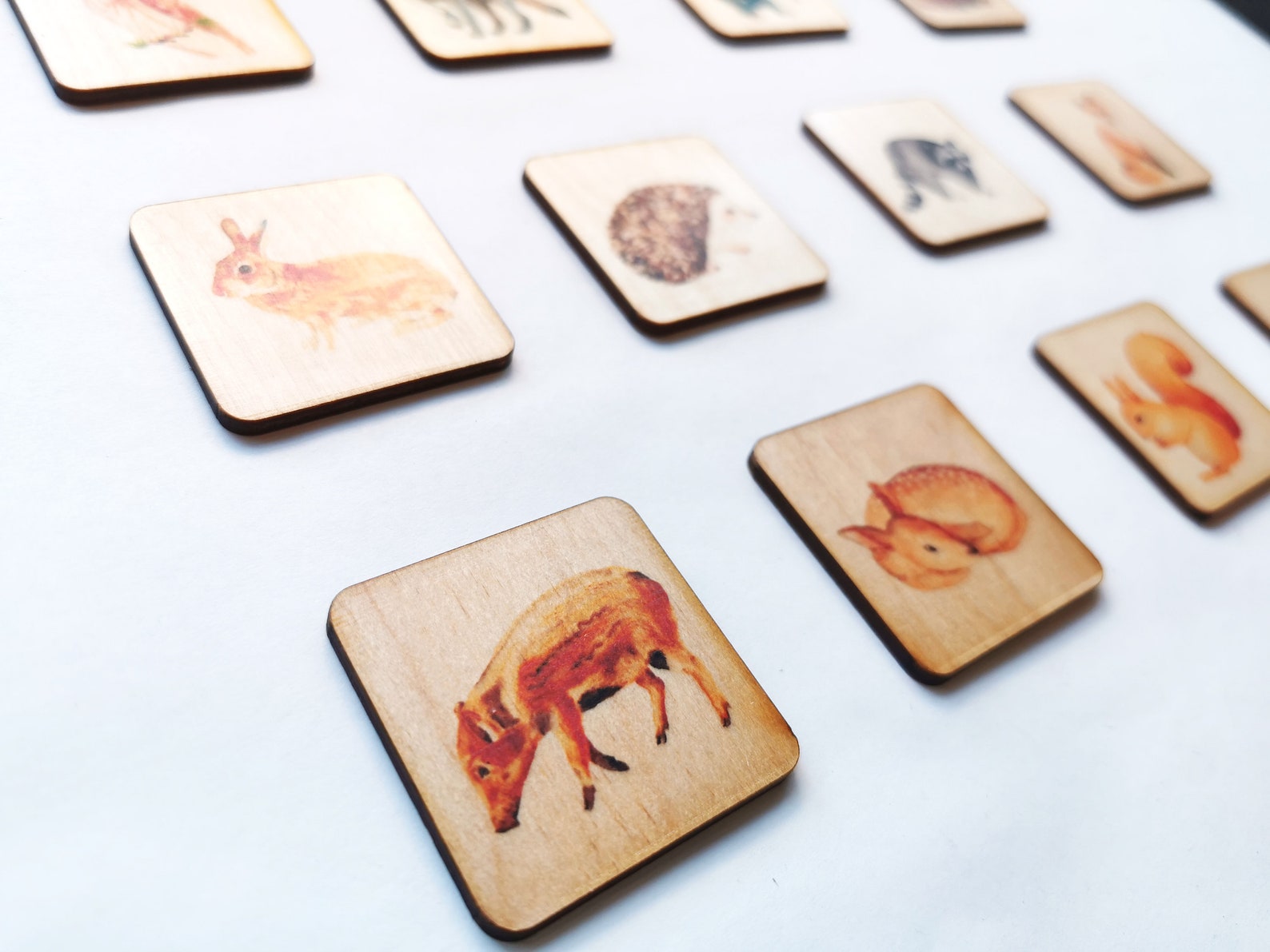 Wood Forest Animals Memory Game/ Montessori Matching Cards - Etsy