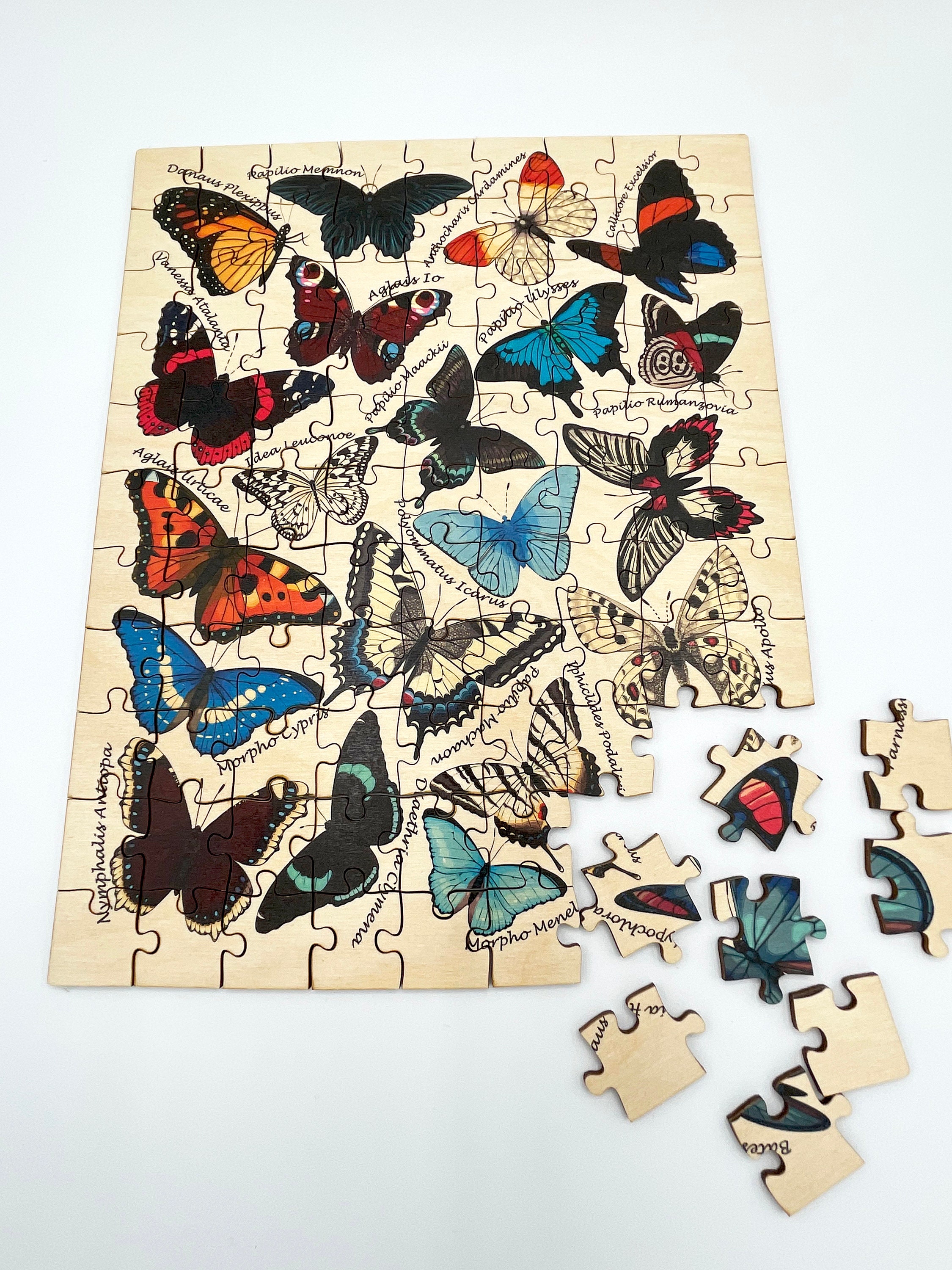 Wooden butterfly jigsaw puzzle for kids/ adults/ butterflies | Etsy