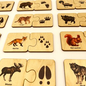 Montessori Wooden Woodland Animals Tracks Puzzle/ Homeschool ...
