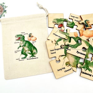 Montessori Wooden Dinosaur Anatomy Puzzle/ Homeschool Kindergarten ...