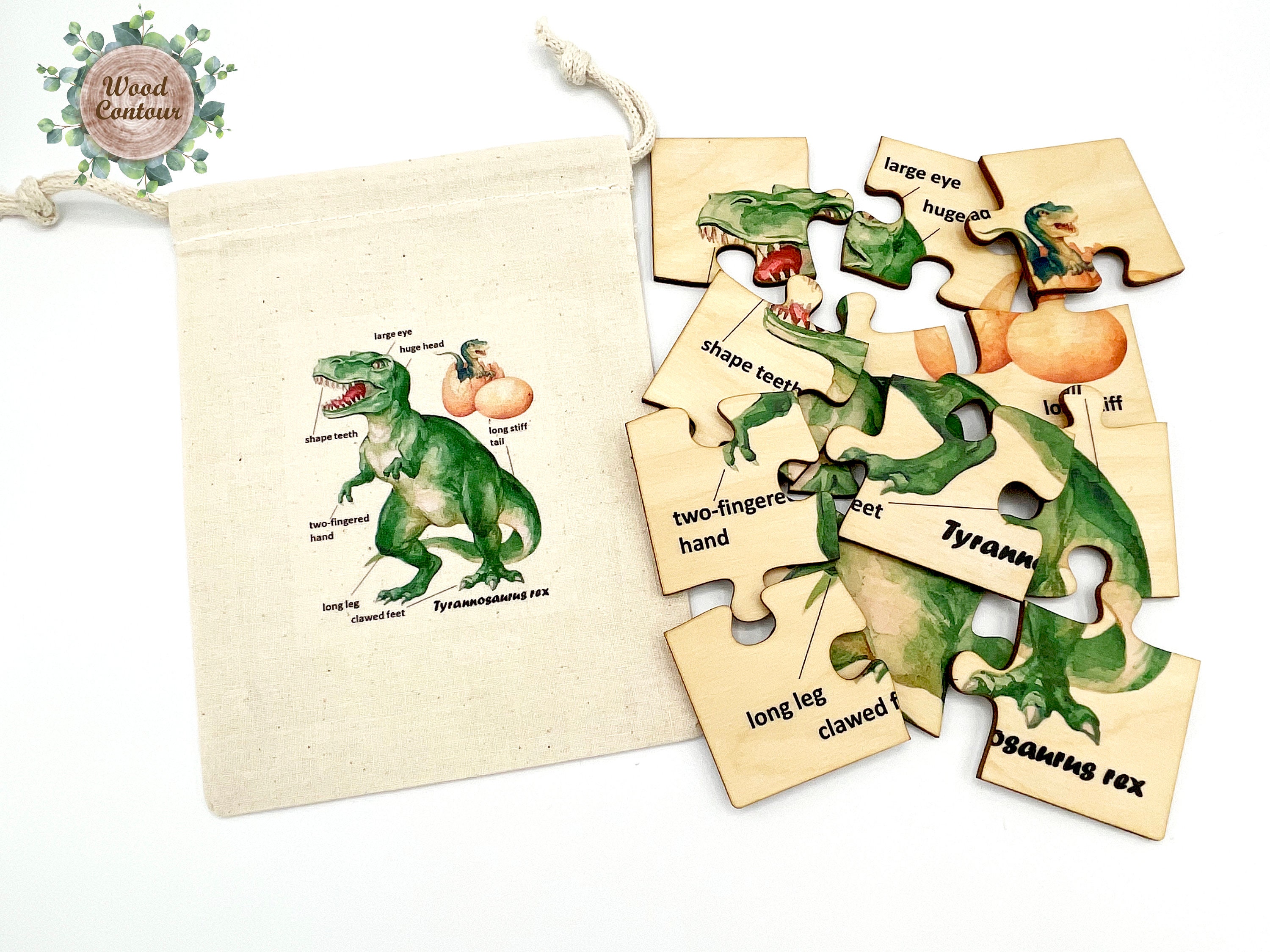 Montessori Wooden Dinosaur Anatomy Puzzle/ Homeschool - Etsy