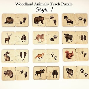 Montessori Wooden Woodland Animals Tracks Puzzle/ Homeschool ...