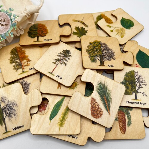 Montessori Wooden Matching Puzzle Educational Toys for - Etsy