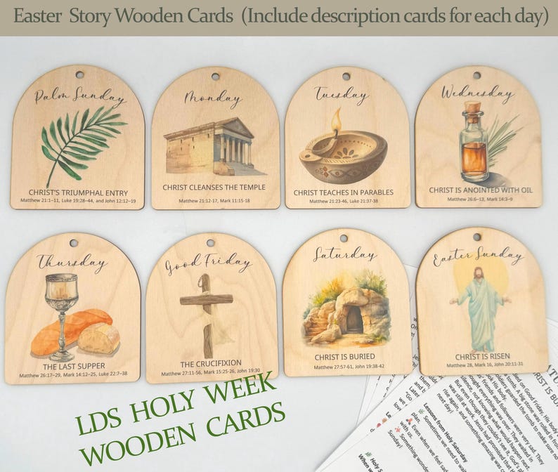 Holy Week & Easter Story Wooden Ornaments/ Christian Decorations for ...