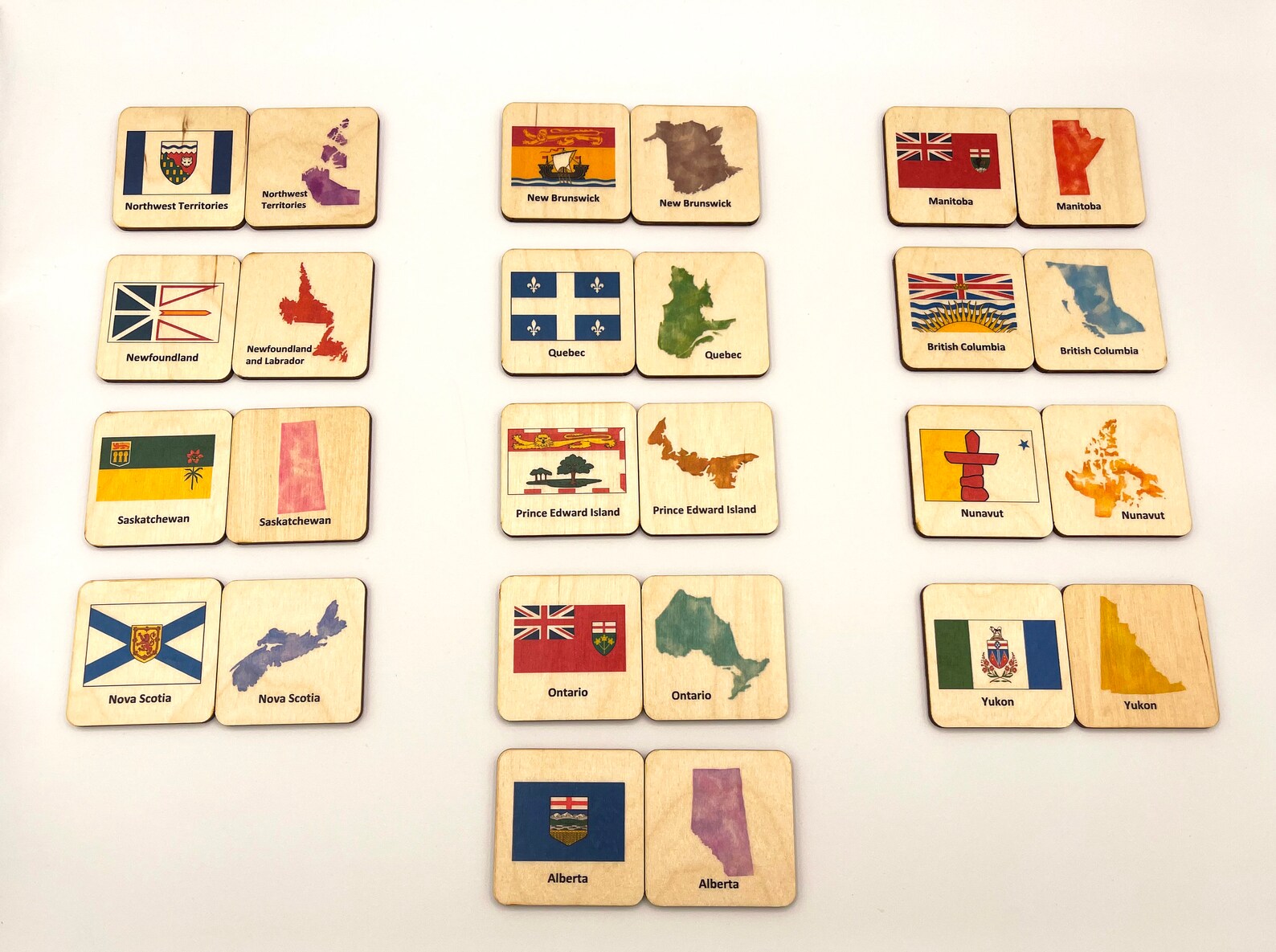 Montessori Canada Map and Flags Matching Cards/ Canada | Etsy