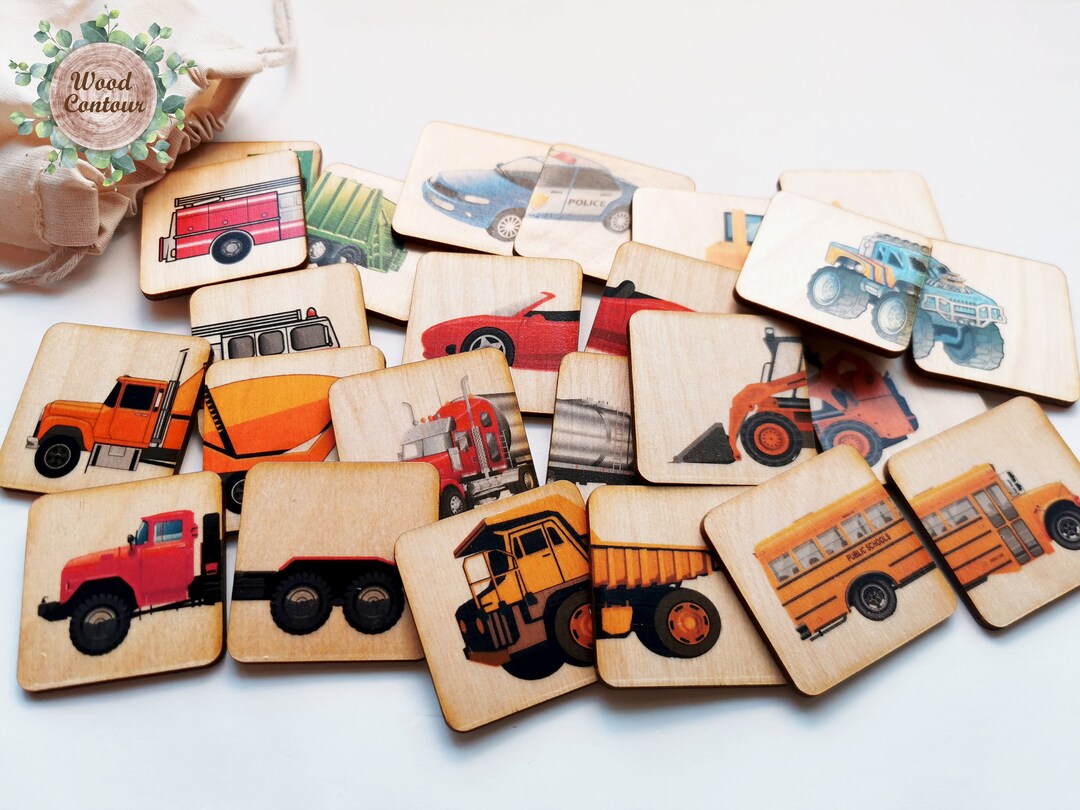Wooden Vehicle Puzzle, Montessori Matching Puzzle Game - Etsy