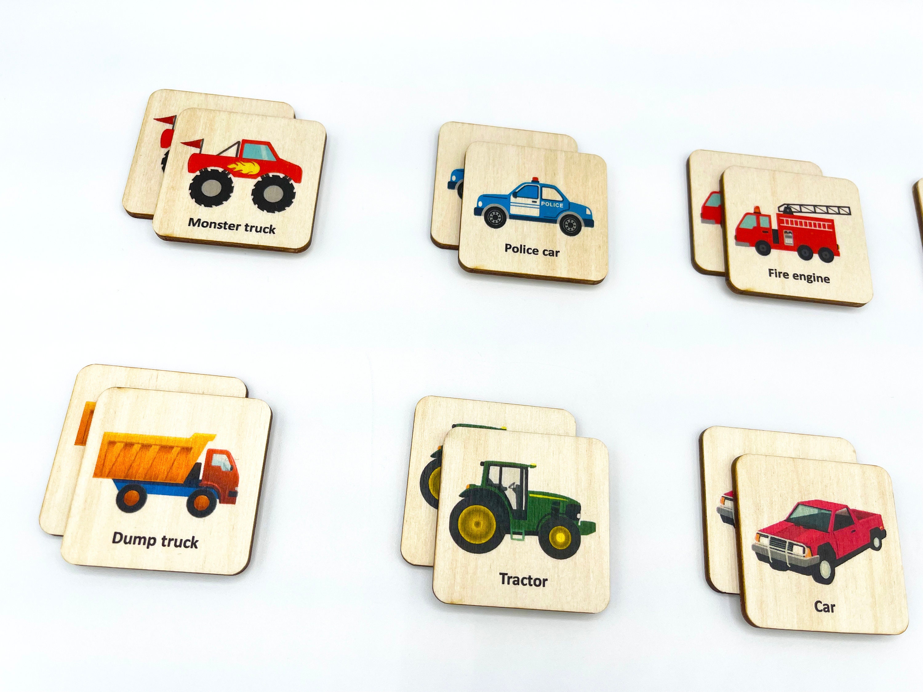 Wooden Car Truck Memory Game Montessori Toys Vehicles - Etsy Canada