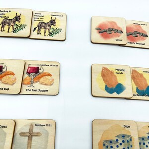 Wooden Easter Story Memory Game/ Holy Week Story Matching Cards ...