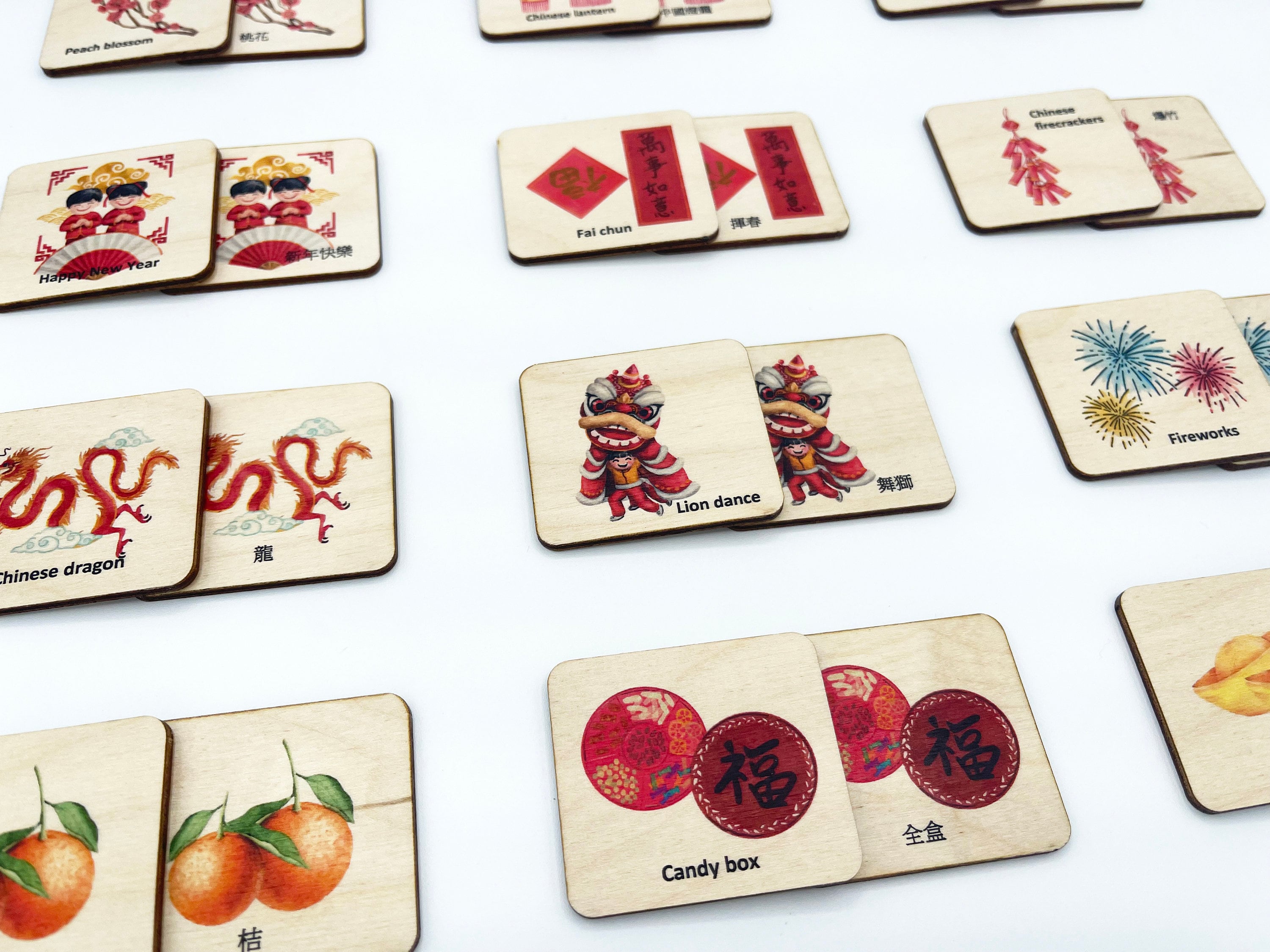 Wooden Lunar New Year Memory Game/ Chinese New Year Matching - Etsy