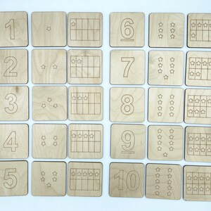 Wooden Ten Frame Numbers Cards, Montessori Counting Numbers Activity ...