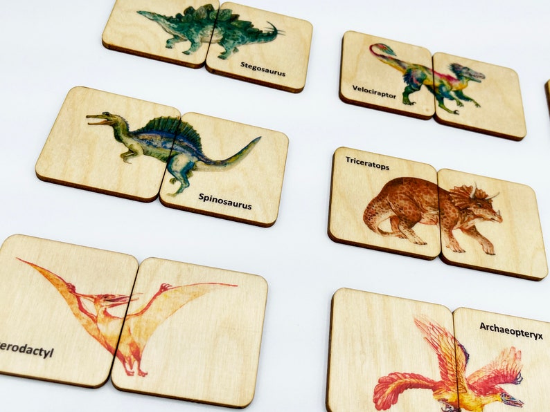 Montessori Wooden Dinosaur Puzzle Game/ Homeschool Preschooler ...