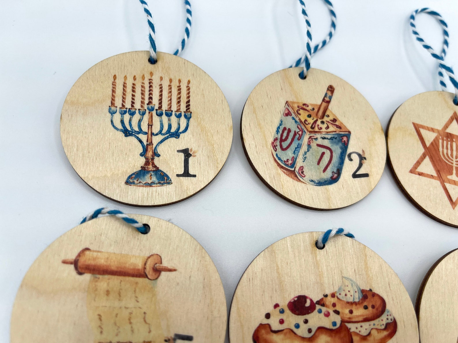12 Days of Hanukkah Ornaments, Countdown Hanukkah Tag, Holiday ...