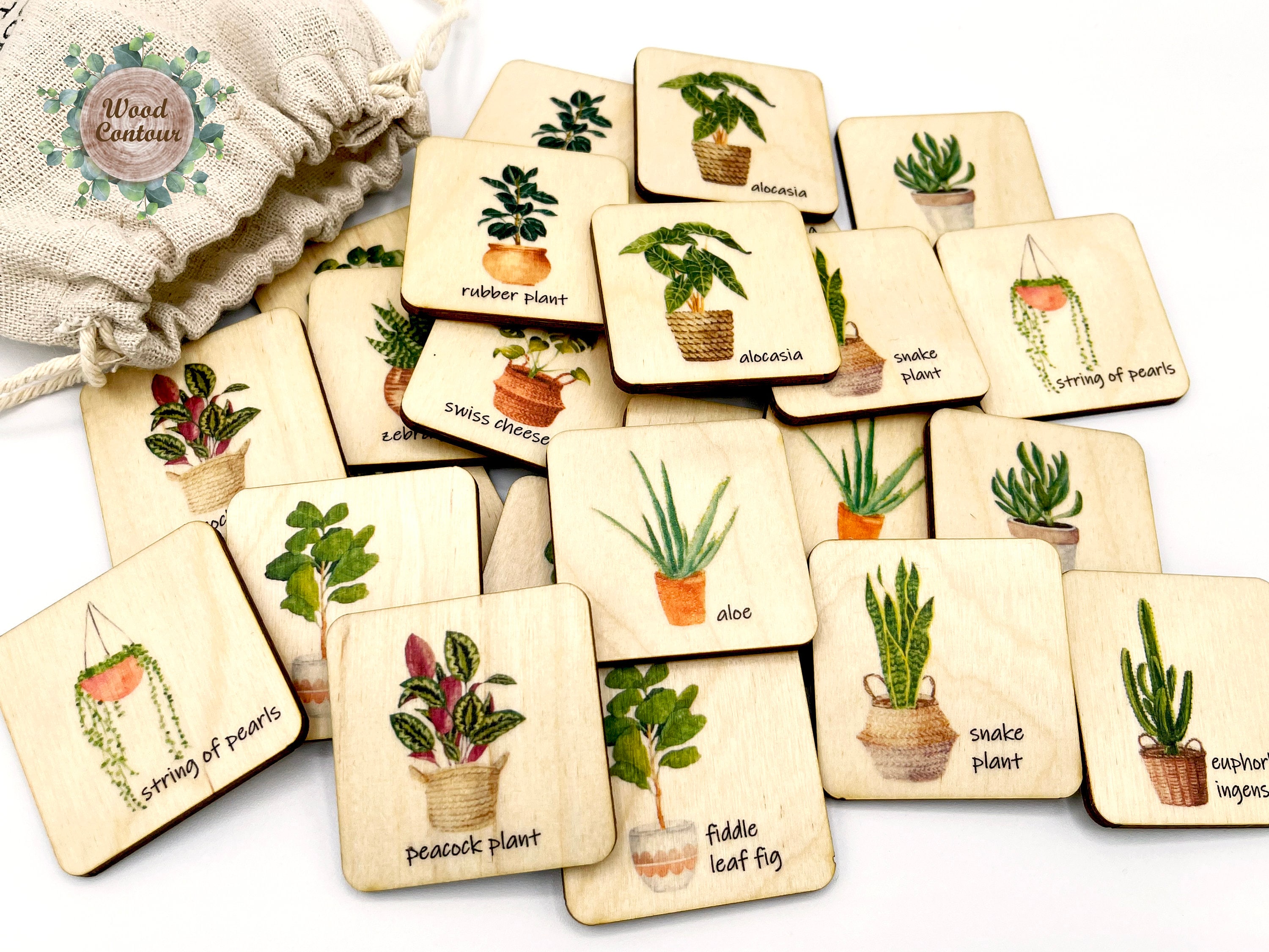 Montessori Wooden House Plant Memory Game/ Homeschool - Etsy Canada