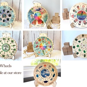 Montessori Tree Leaf Wooden Wheels Activity/ Tree Leaves Match Toys ...