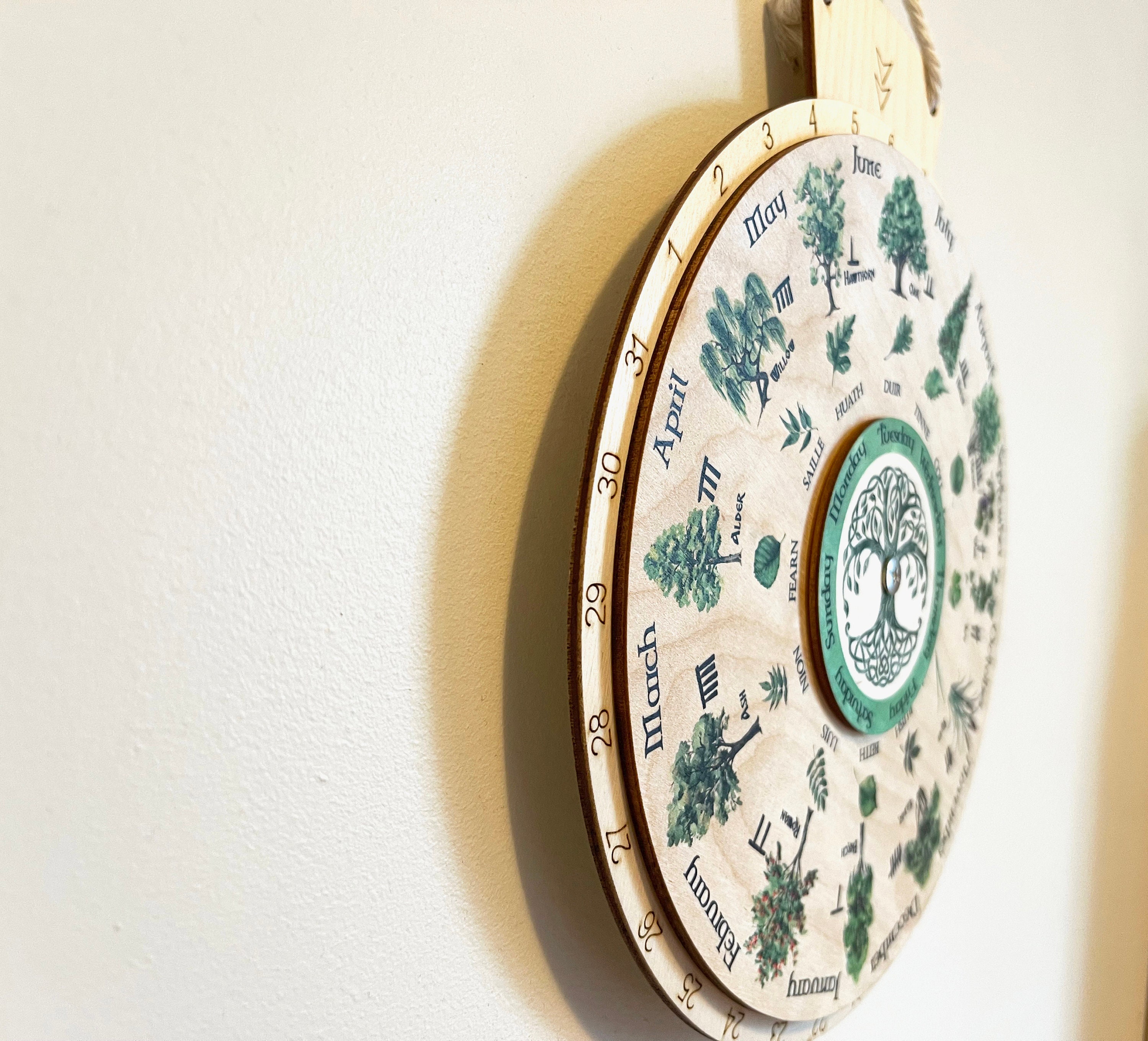 Wooden Wheel of the Year Celtic Tree Calendar Wooden | Etsy