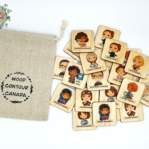Montessori Wooden Inspirational Women in History Memory Game/homeschool ...